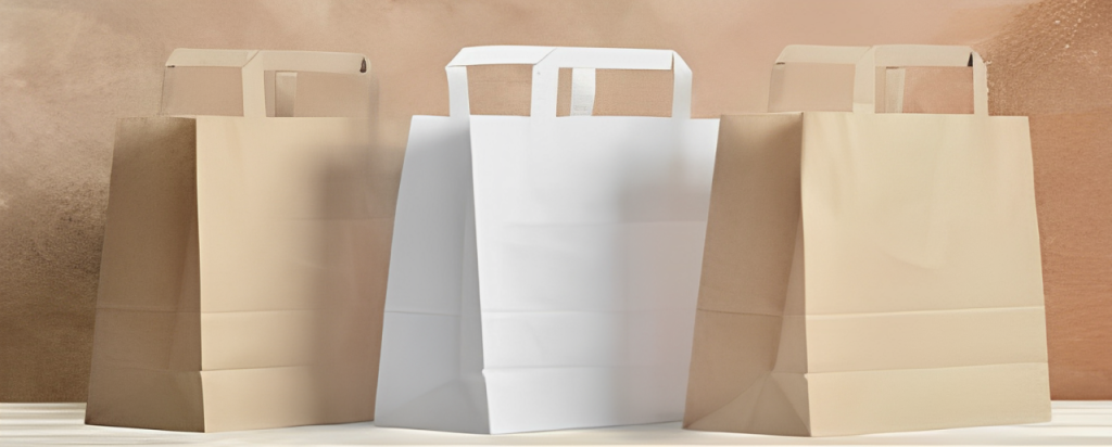 Flat Handle Kraft Paper Bags - Ecopack